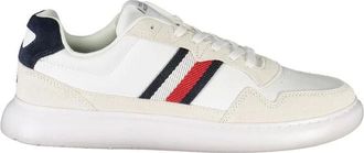 Tommy Hilfiger Homme, Chaussures, Blanc, Taille: 40 EU Baskets Homme en Cuir Blanc