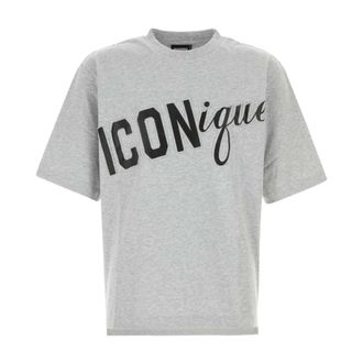 Dsquared2 Homme, Tops, Gris, Taille: XL T-shirt oversize en coton chin&eacute;