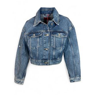 HUGO BOSS Cropped Denim Trucker Jacket - - Jackets - Damen - Blau - L