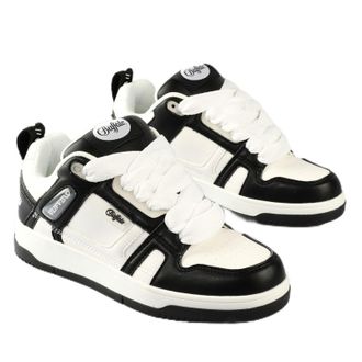 Buffalo Damen Schuhe Sneaker Schn&uuml;rschuh Azalia LO, Farbe:Wei&szlig;, Schuhgr&ouml;&szlig;e:EUR 41, Artikel:-Black/White