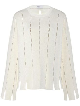 Rosetta Getty pull à détails de perforations - Tons neutres