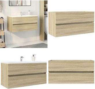vidaXL Vidaxl - Armoire d&eacute;vier Ch&ecirc;ne sonoma 90x38,5x45 cm Agglom&eacute;r&eacute; - Meuble Salle De Bain - Armoire Salle De Bain - Rangement Salle De Bain - Meuble