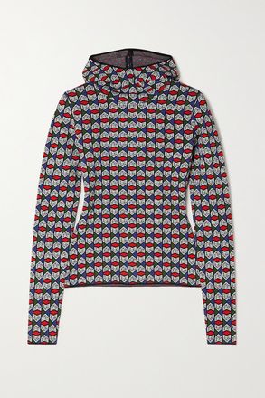 Jet Set Cap Turtle Kapuzenpullover Aus Jacquard-strick - Blau