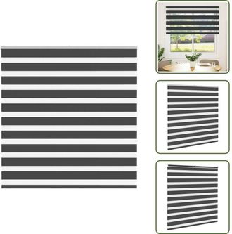 vidaXL Vidaxl - Zebrarollo Schwarz 145x150 cm Stoffbreite 140,9 cm Polyester - Zebra-Jalousie - Zebra-Jalousien - Zebra-Rollo - Doppelrollo