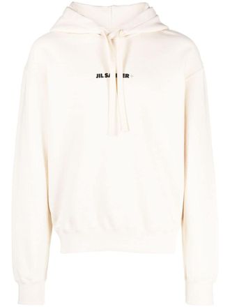 Jil Sander Hoodie mit Logo-Print - Nude