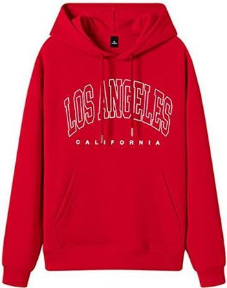 Generic 2026 Los Angeles California Letter Print Graphic Vintage Hoodies for Women Preppy Loose Fitting Custom Pull 2026 Cordon de Serrage avec Poche Sweats &agrave;