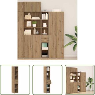 vidaXL vidaXL Schubladen - B&uuml;cherregal mit Schubladen Artisan-Eiche 30 x 42,4 x 185,2 cm