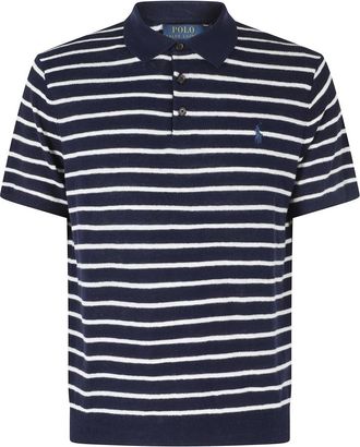 Polo Ralph Lauren Homme, Tops, Bleu, Taille: XL Polo en Coton et Lin avec Motifs Ray&eacute;s