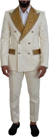 Dolce & Gabbana Eleganter Zweireiher in Off-White - - Suits - Herren - Wei&szlig; - M