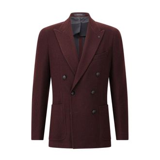 Tagliatore Zweireihiges Sakko aus Woll-Mix - - Jackets - Herren - Rot - M