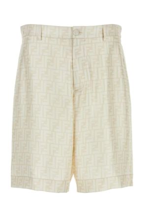 Fendi Bestickte Seiden-Bermuda-Shorts