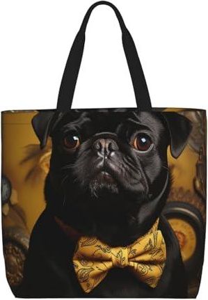 Generic Chien Avec Cravate Sac Courses Grand Sacs De Courses Imperm&eacute;able Sac Cabas Pour Gym Quotidienne Voyage