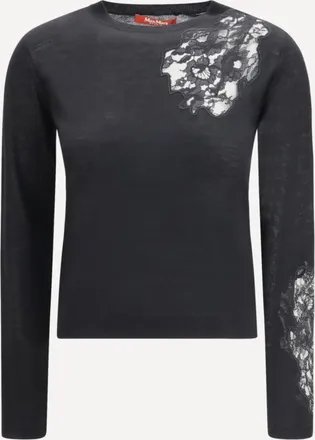 Max Mara Wool Sweater with lace inserts Female S