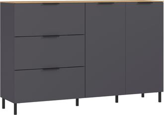 Germania home24 Sideboard I 151 x 98 x 40cm Braun/Grau/Graphit/Eiche