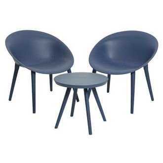 Jardideco Jardideco - Wohnzimmer Marbella 3 St&uuml;ck blau