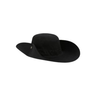 Pinko Baumwollhut mit Logo auf der Vorderseite - - Accessories - Damen - Schwarzk - ONE SIZE