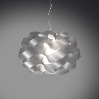 Linea Zero CLOUD Lustre suspension argent une lumi&egrave;re diam&egrave;tre 28x h18 cm