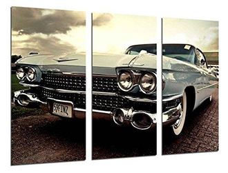 Cuadros Cámara Wandbild - Altes Cadillac-Auto, Weinlese-Autos, 97 x 62 cm, Holzdruck - XXL Format - Kunstdruck, ref.26443