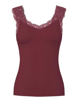 Pieces Femme Pcbarbera Lace Top Noos BC D&eacute;bardeur, Tawny Port, M EU