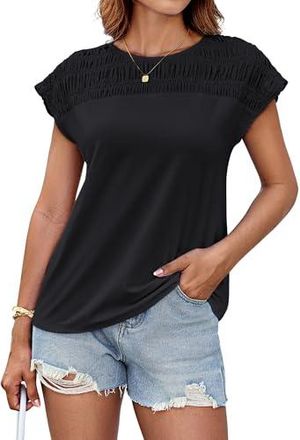 Grace Karin Chemisier décontracté pour Femme, Cardigan, col en V, sans Manches, boutonné sur Le Devant, en Coton brodé, pour la Plage, Les Vacances, Le Quotidien,