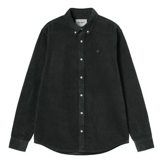 Carhartt Work in Progress Chemise Manches Longues Madison en Velours C&ocirc;tel&eacute; - Homme - Chemises - Noir - Taille: L