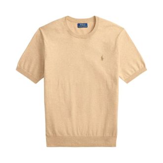 Polo Ralph Lauren Homme, Pulls, Beige, Taille: L Maille Coton Col Rond