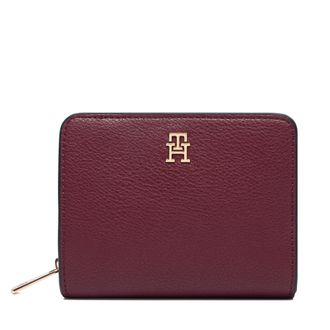 Tommy Hilfiger Geldb&ouml;rse Tommy Hilfiger Th Icon Med Za W/ Flap Seasonal AW0AW18758 Dunkelrot