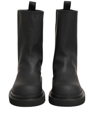 Dolce & Gabbana Black Leather Mid Calf Chunky Men Boots Shoes