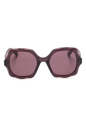 Chlo&eacute; lunettes de soleil Olivia &agrave; monture oversize - Marron