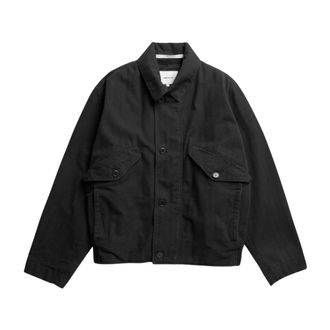 Norse Projects Homme, Vestes, Noir, Taille: L Vandel Herringbone Twill Flight Jacket