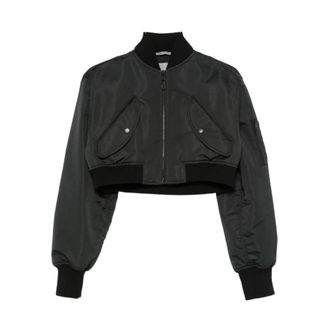 Balenciaga Cropped Bomber Jacket - - Jackets - Damen - Schwarzk - M