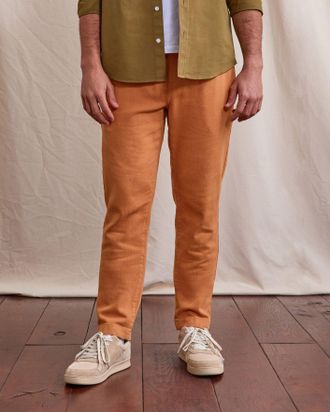 Faguo Pantalon en lin brique clair