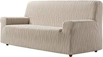 ZEBRA TEXTIL Andros - Elastische Sofa-Husse, Größe 2 Sitzer (Von 140 bis 170 cm), Farbe Leinen