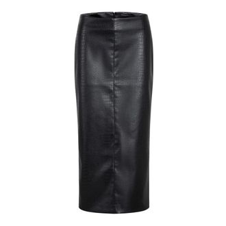 Bruuns Bazaar Gepr&auml;gter Crocobbtuanella Rock - - Skirts - Damen - Schwarzk - XS