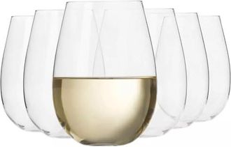 Krosno Wei&szlig;weingl&auml;ser 550 ml - 6er Set - Harmony Kollektion - Bleifreies Kristallglas - Elegantes und Modernes Design