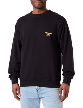 Jack & Jones JORBORA Branding Sweat Crew Neck BLK