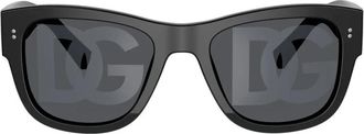 Dolce & Gabbana Quadratische Sonnenbrille mit Metalldetails - - Accessories - unisex - Schwarzk - 52 MM