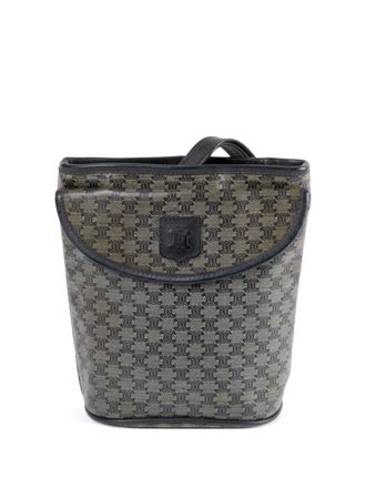 Celine sac seau &agrave; motif Macadam (ann&eacute;es 1980) - Gris