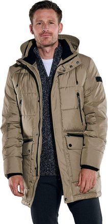 Engbers Langjacke engbers Herren Steppjacke mit abnehmbarer Kapuze, Beige