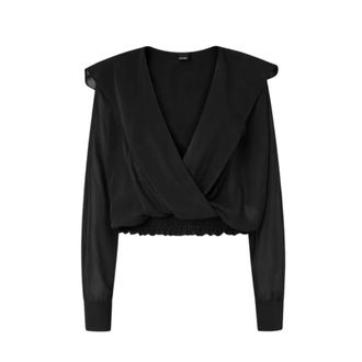 Pinko Pinko, Femme, Blouses et Chemises, Noir, Taille: 42 FR Blouse Courte