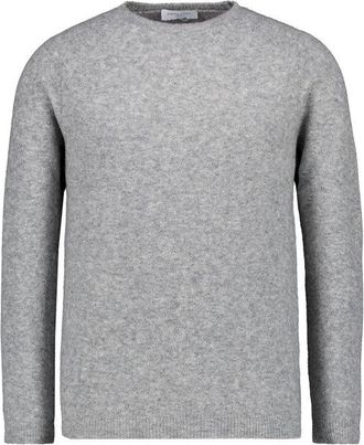 Daniele Fiesoli Herren Pullover grau Merinowolle unifarben