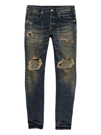 Purple Jeans in Distressed-Optik - Blau