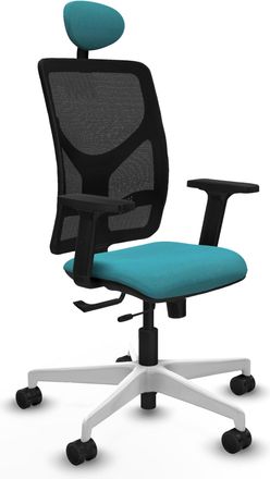 Piqueras y Crespo B&uuml;rostuhl aus Stoff mit 2D-Armen, h&ouml;henverstellbare Lendenwirbelst&uuml;tze und festes Kopfteil, ausgestattet mit Syncro/Traslack und Schneideschaum, Schwa