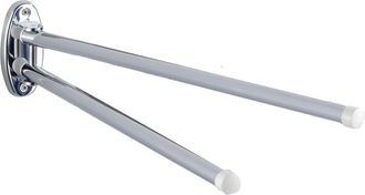 WENKO Handtuchhalter Mod. Basic Edelstahl rostfrei glänzend mit 2 beweglichen Armen für Badezimmer Maße 4,5 x 9,5 x 41 cm Farbe Silber glänzend