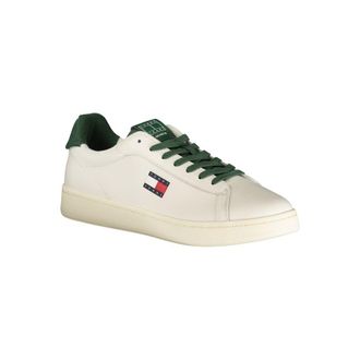 Tommy Hilfiger Logo-Embroidered Leather & Polyurethane Sneaker - White