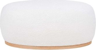 House Nordic House Nordic - Pouf ovale 88,5x54,5x36 cm en tissu bouclette blanc