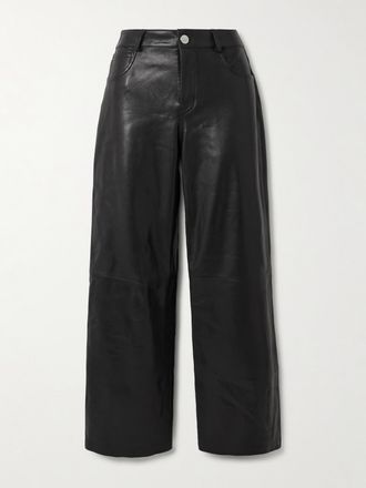 Nour Hammour Pantalon Large En Cuir Milo - Noir