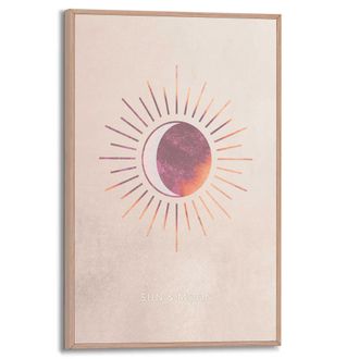 Reinders Gerahmtes Bild, Sun & Moon, Wohnzimmer, Bilder, Wanddeko, Room Decor, MDF, Braun, 30 x 20cm