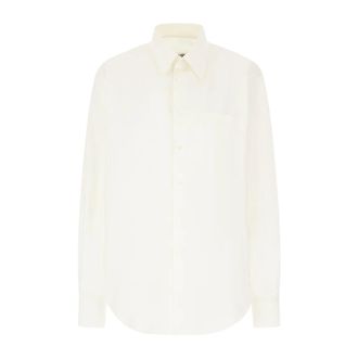 Maison Margiela Femme, Blouses et Chemises, Blanc, Taille: 38 FR Chemise en popeline de coton avec d&eacute;coupe