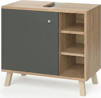 Vicco Waschbeckenunterschrank Anthrazit Senyo 60x54x32 cm - Unterschrank f&uuml;r das Badezimmer, Viel Stauraum f&uuml;r Badutensilien